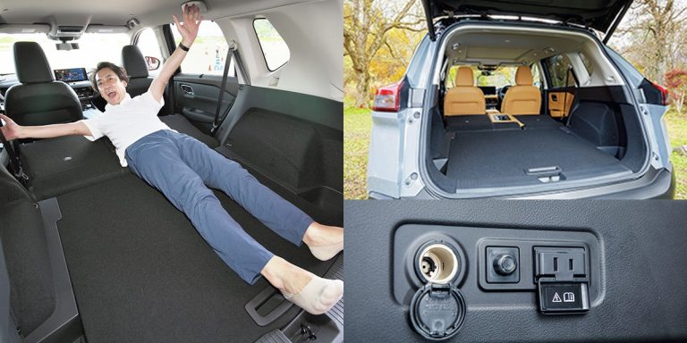 エクストレイルは車中泊も楽しめる電動SUV！フルフラット＆電源付きラゲッジで快適 | キャンピングカー・車中泊 【BE-PAL】キャンプ、アウトドア、自然派生活の情報源ビーパル